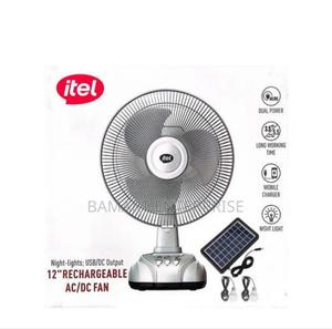 Itel Ac-Dc Solar Rechargeable Table Fan With Panel 2 Bulbs in Ikeja ...