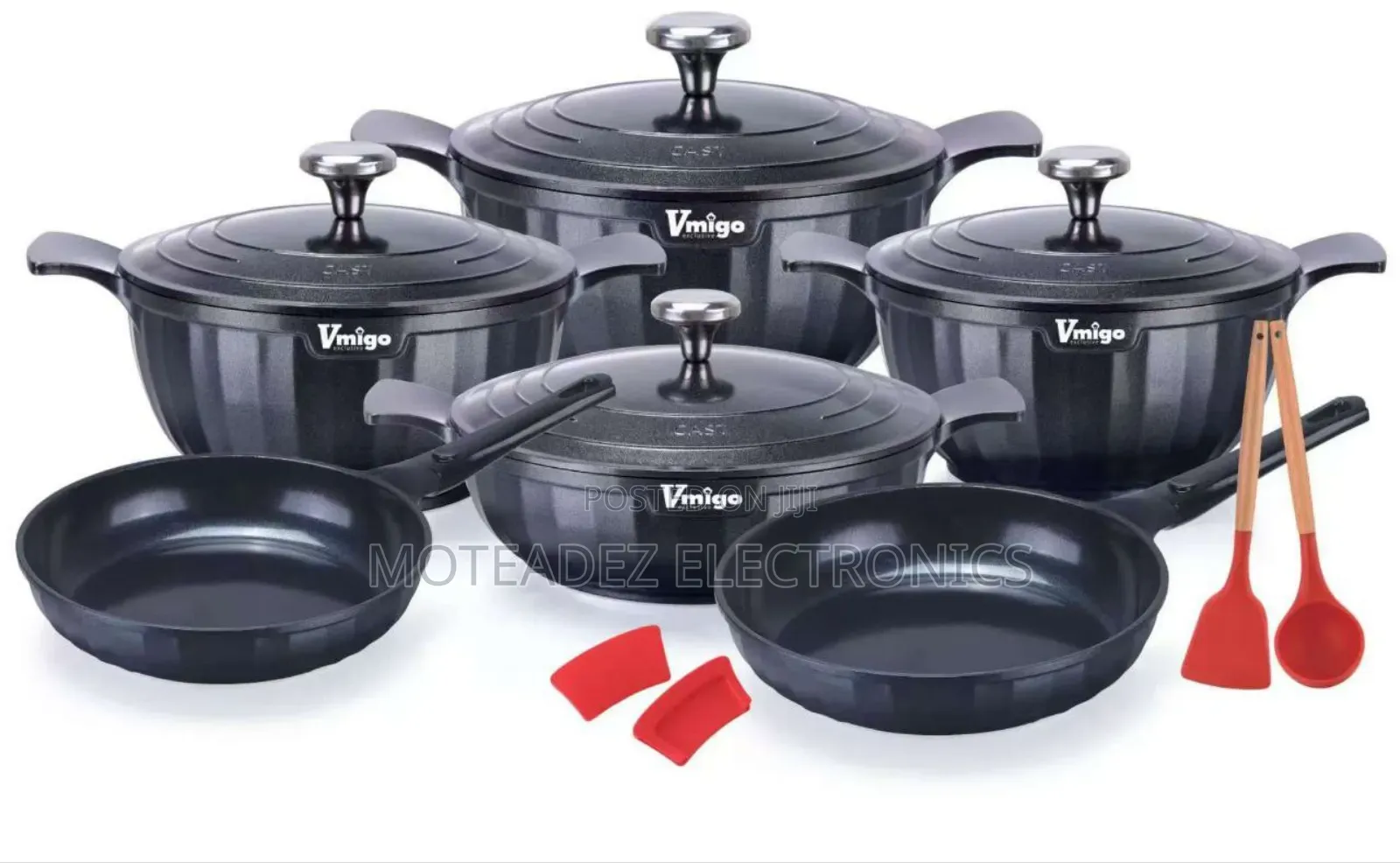 Vmigo 14pcs Quality Die Cast Nonstick Aluminium Cookware Set in ...