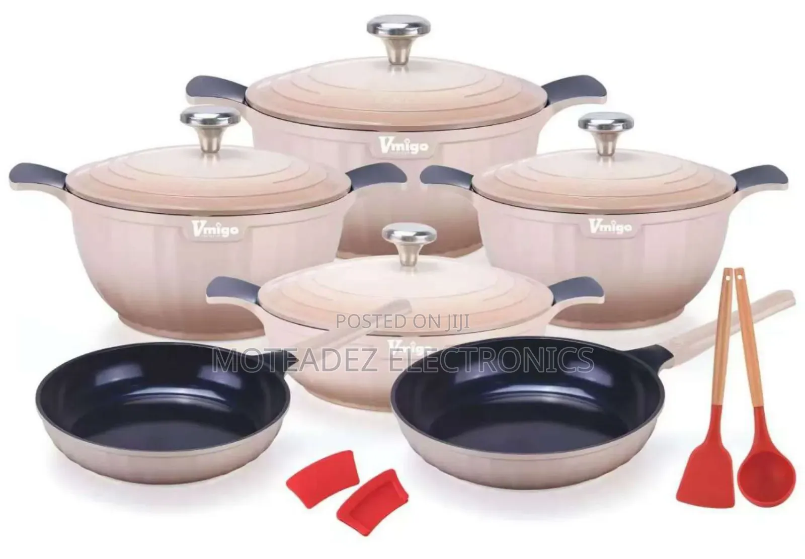 Vmigo 14pcs Quality Die Cast Nonstick Aluminium Cookware Set in ...