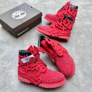 Original Custom Swarovski & Pearl Timberland ’Red’ Luxury in Surulere ...