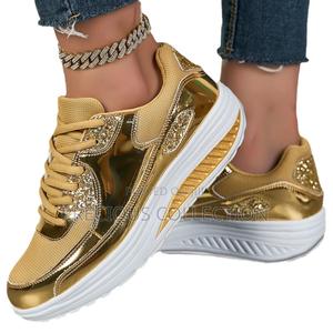 Ladies Glossy Leather Lace Up Sneakers in Ojo - Shoes, Precious ...