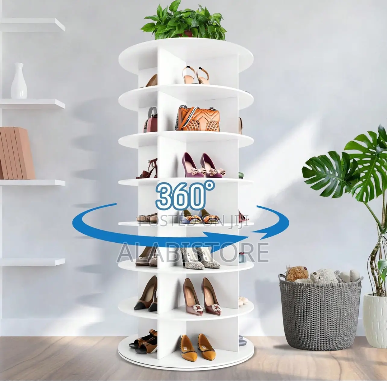 Rotating Shoe Rack 7-tier Wood, Holds 32 Pairs Of Shoes 360° Spinning ...