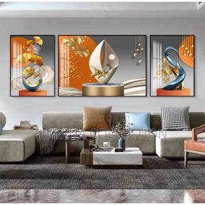 Hd 3in1 Abstract Wall Art Canvas Frame With Glass in Lagos Island (Eko ...
