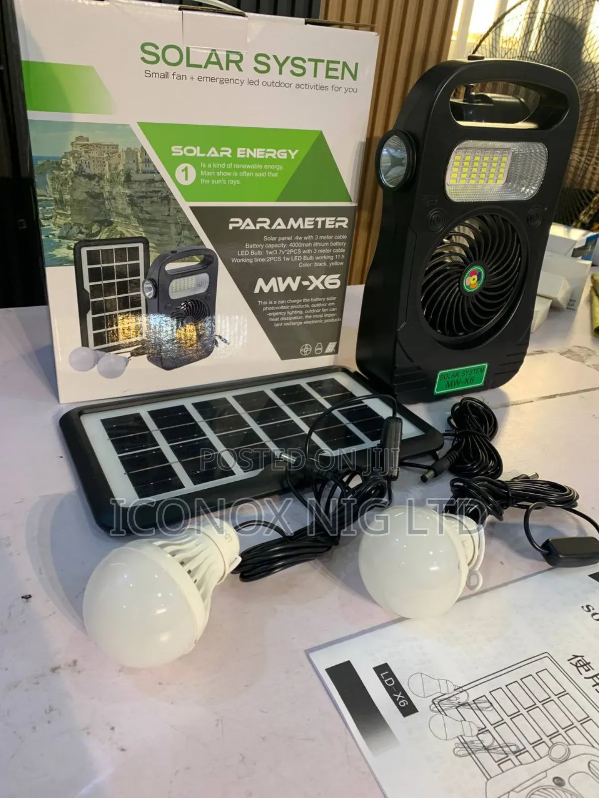 Mini Solar Fan Led Lights Rechargeable Light System Kit in Ikeja ...