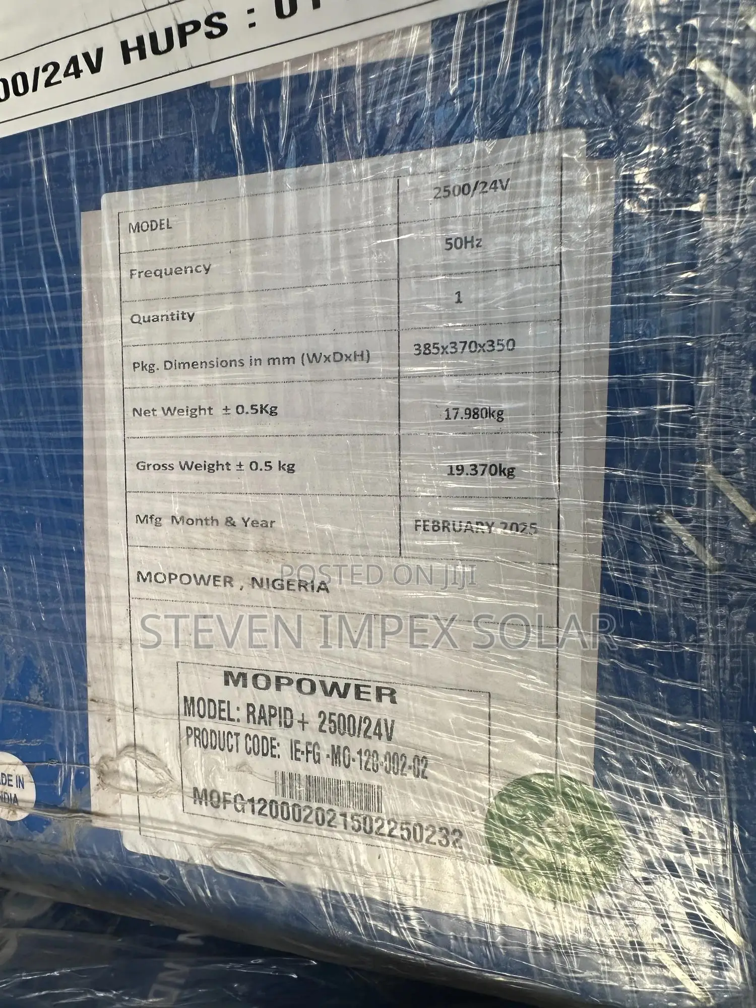 Mopower Solar Inverter 2.5kva 24v in Ibadan - Electrical Equipment ...