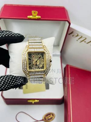 Cartier Full Iced Transparent Dial Silver Gold Mix Watch in Lagos ...