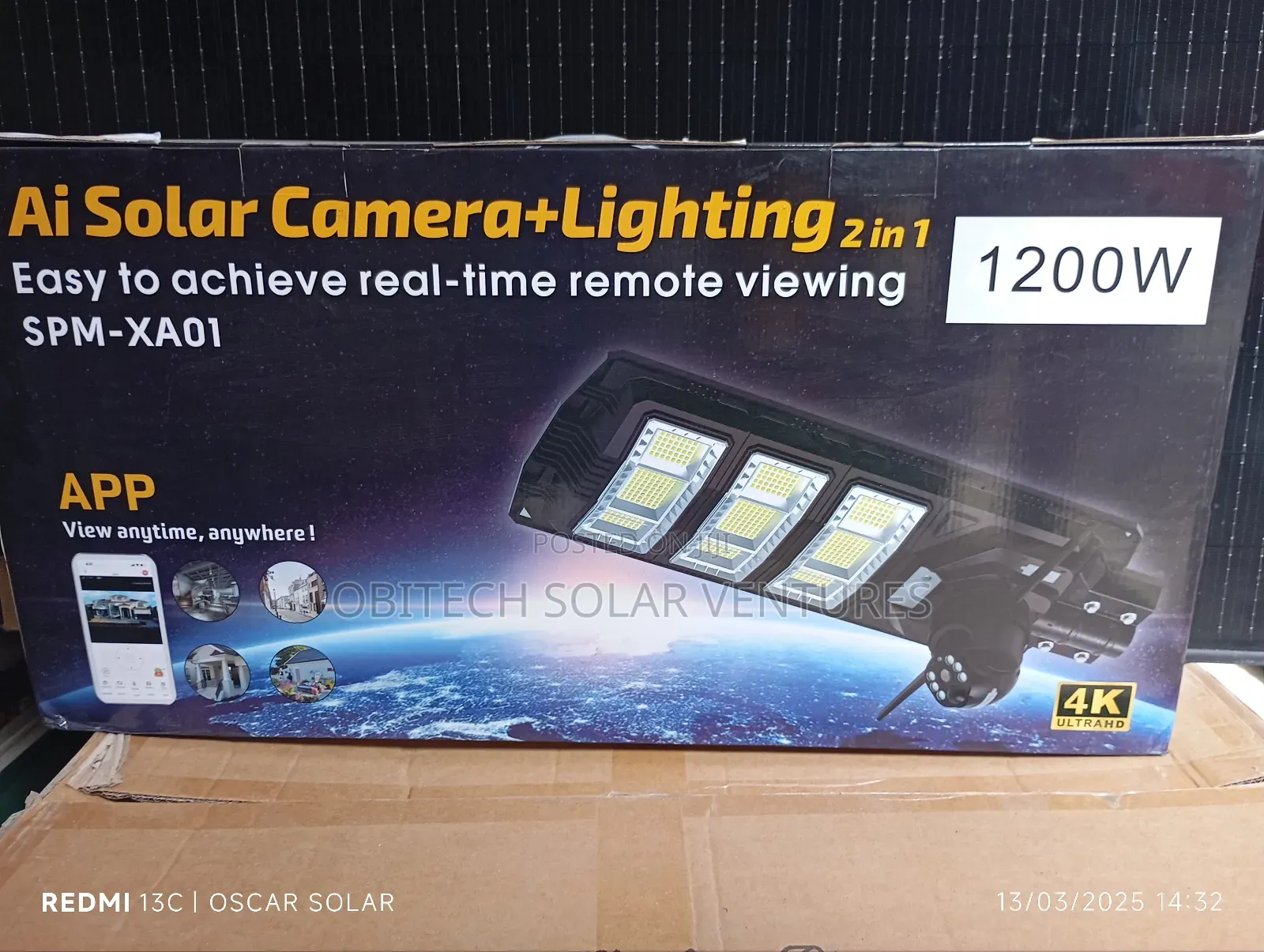 1200w Solar Street Light With 3lence Ai Camera in Ikeja - Security & Surveillance, Obitech Solar ...