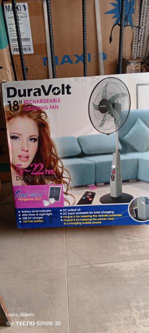 Duravolt 18" Rechargeable Fan With Solar Panel in Ikeja - Home ...