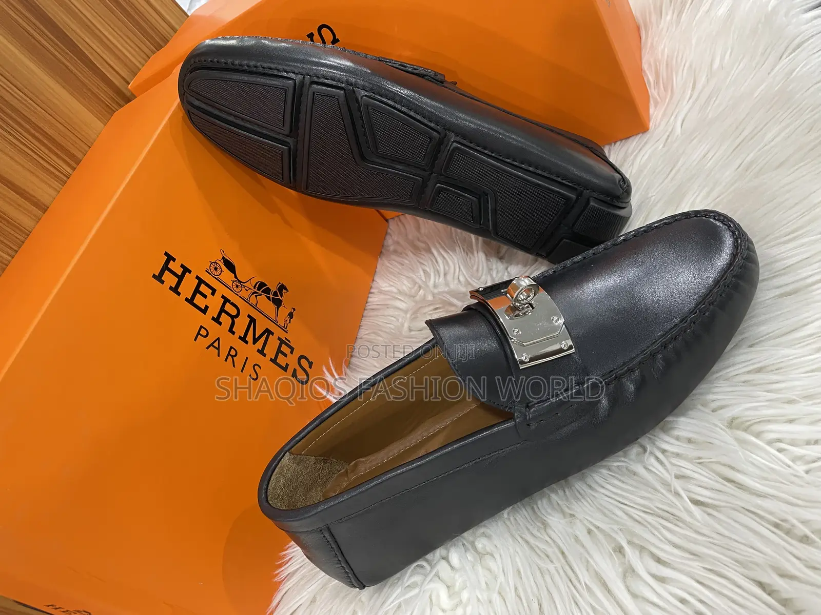 Hermes Black Drivers in Lagos Island (Eko) - Shoes, Shaqioslnternational Ventures | Jiji.ng