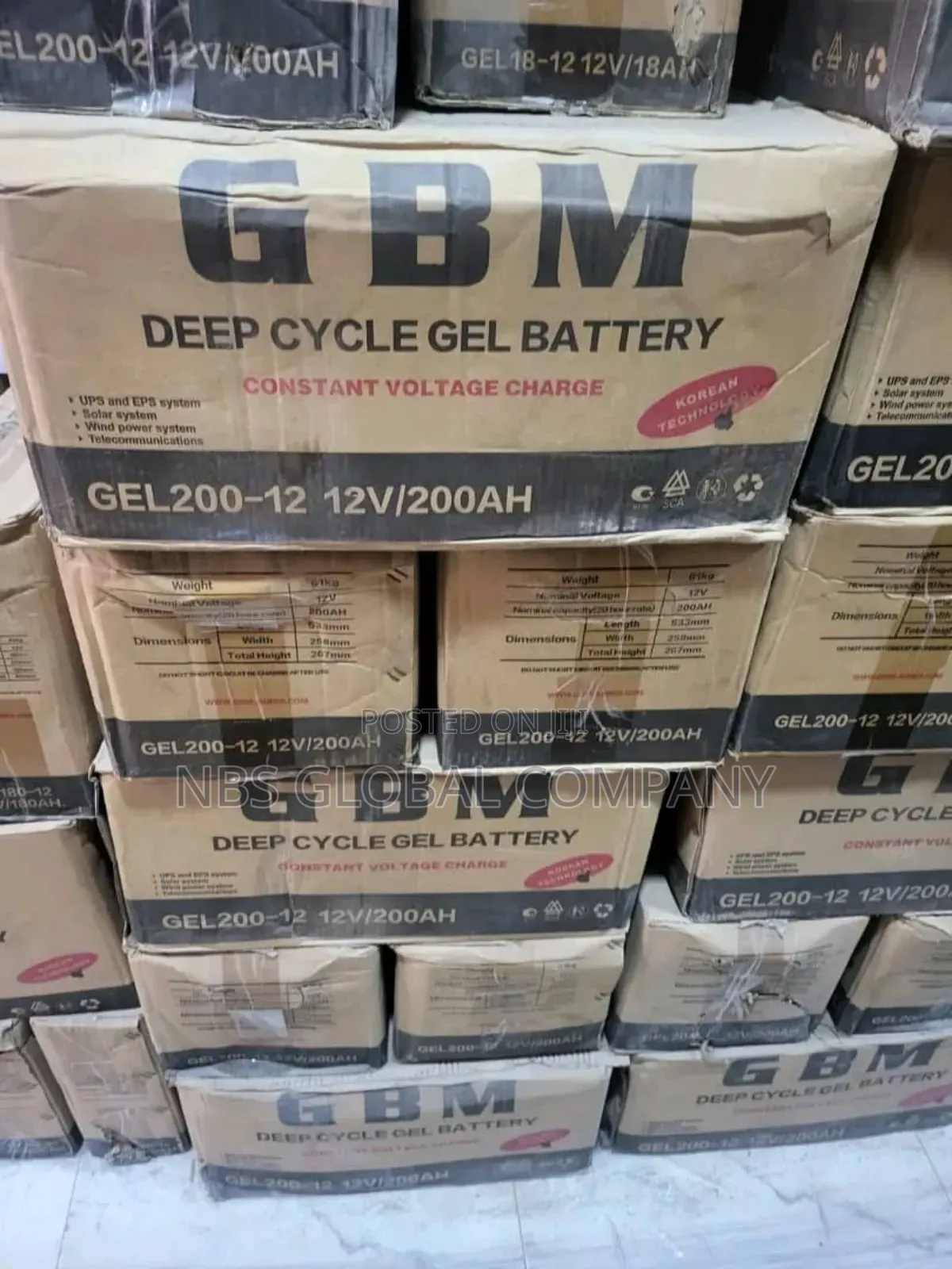 GBM 200ah 12v Dry Cell Solar Inverter Battery Available in Ojo ...