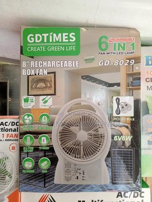 8" Gdtimes Solar Rechargeable Table Fan Radio/Bluetooth in Lagos Island ...