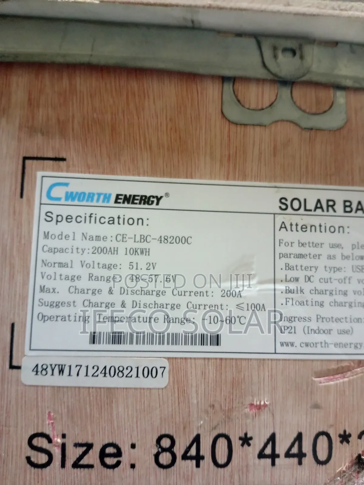 10kwh 48v Cworth Energy Solar Lithium Ion Battery in Awka - Electrical Equipment, Ifeco Solar ...