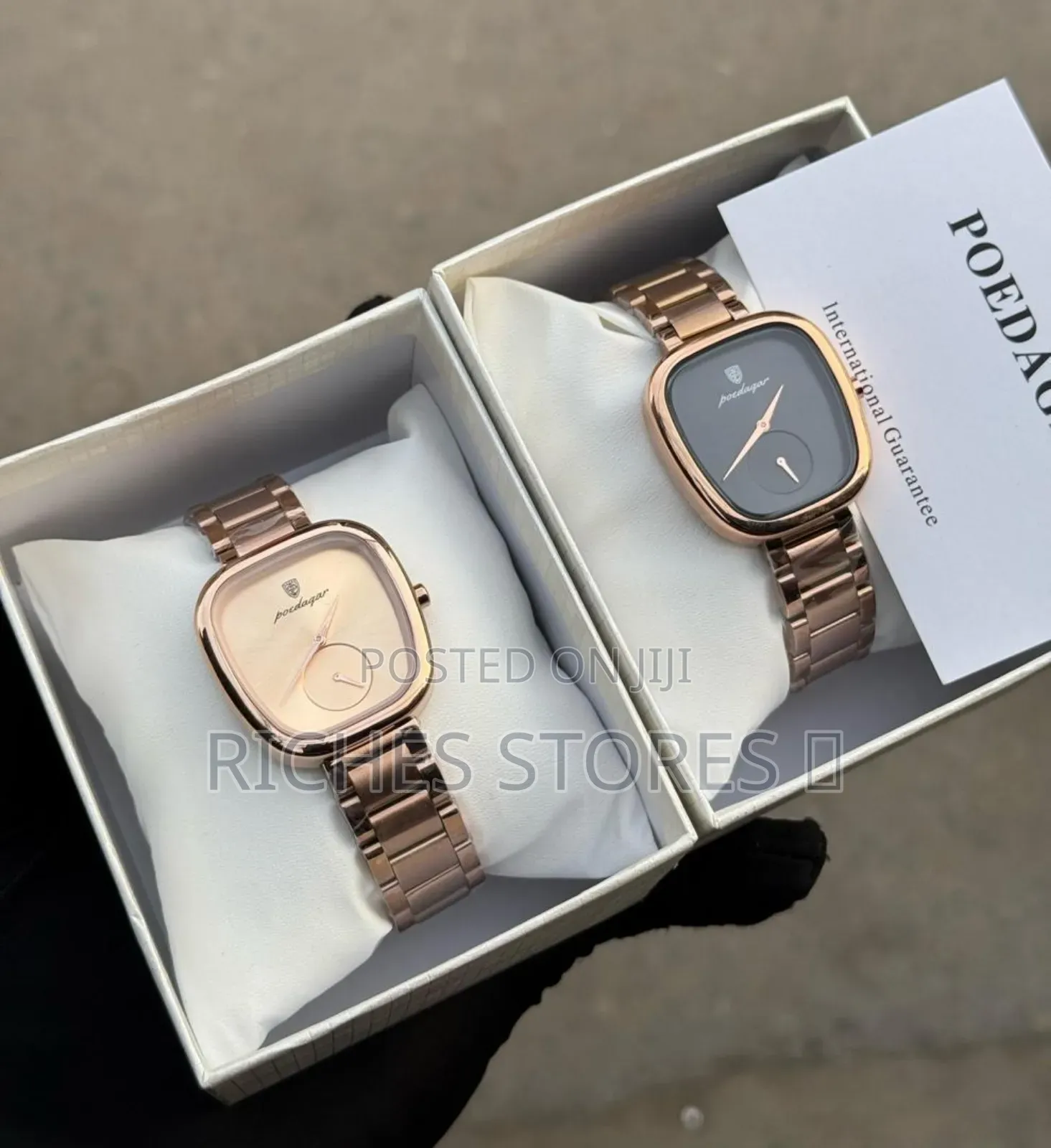 Poedagar Sapphire Crystal Glass Face Chain Watch for Ladies in Epe ...