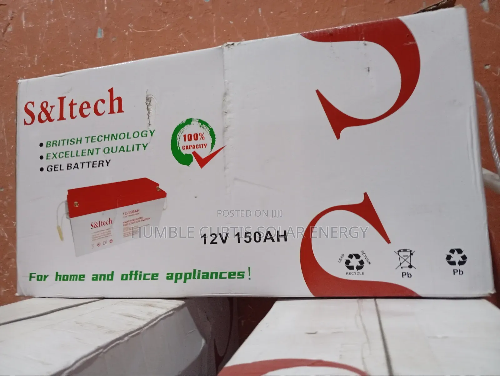 S Itech 150ah 12v Solar Battery for sale - HUMBLE CURTIS SOLAR ENERGY ...