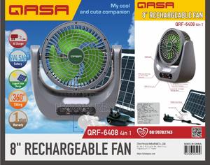Qasa 8 Inches Rechargeable Fan With Bulbs and Solar Panel for sale ...