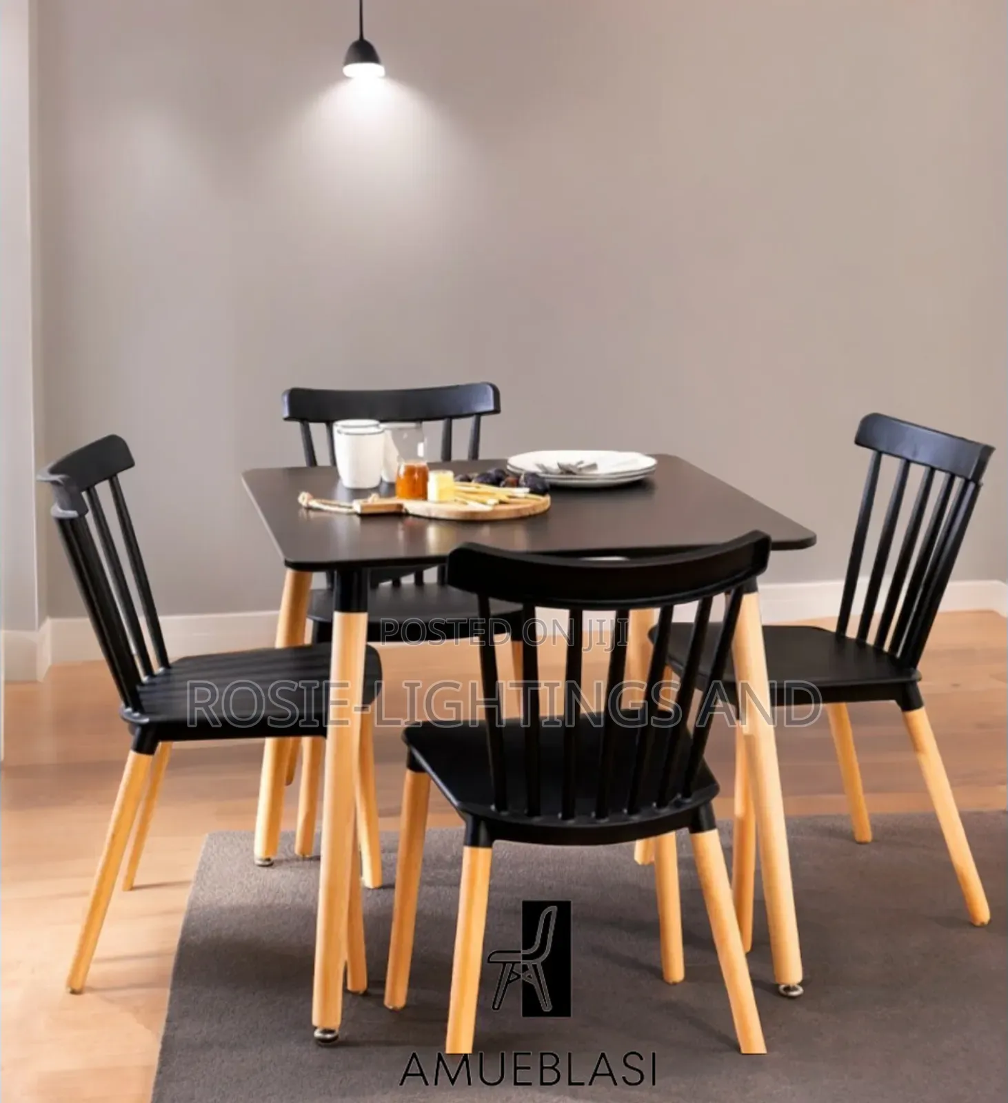 Square 80cm X 80cm MDF Wooden Dinning Table With 4 Chairs in Ikeja ...