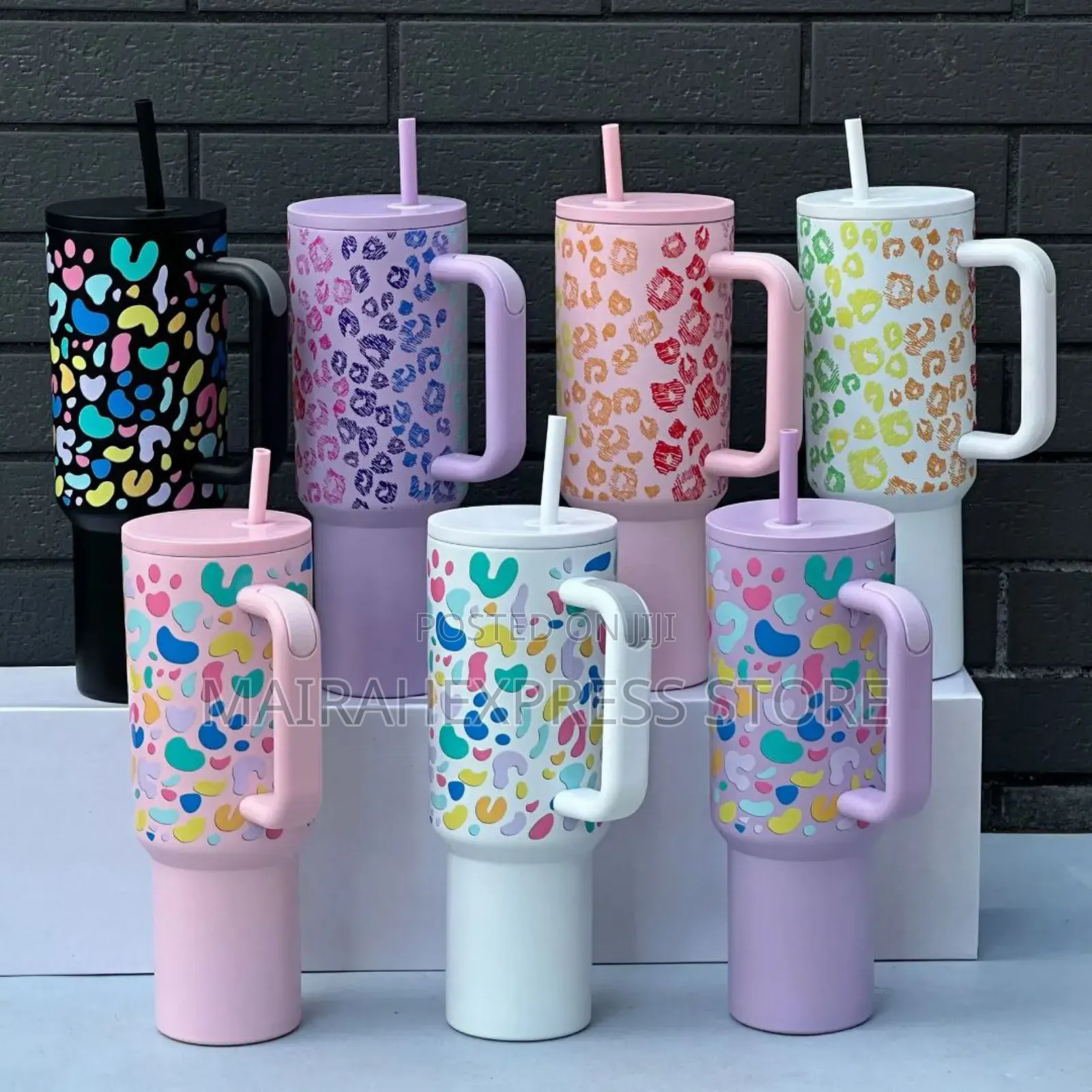 Leopard Skin Vacuum Cup With a Free Straw Cover in Lagos Island (Eko ...