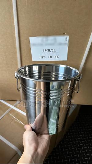 Stainless Steel Ice Bucket, 3-Liter Bucket With Handle in Lagos Island ...