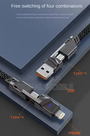 100w Super Fast Charging 4 in 1 Braided Data Cable don siyarwa - SIGNAL ...