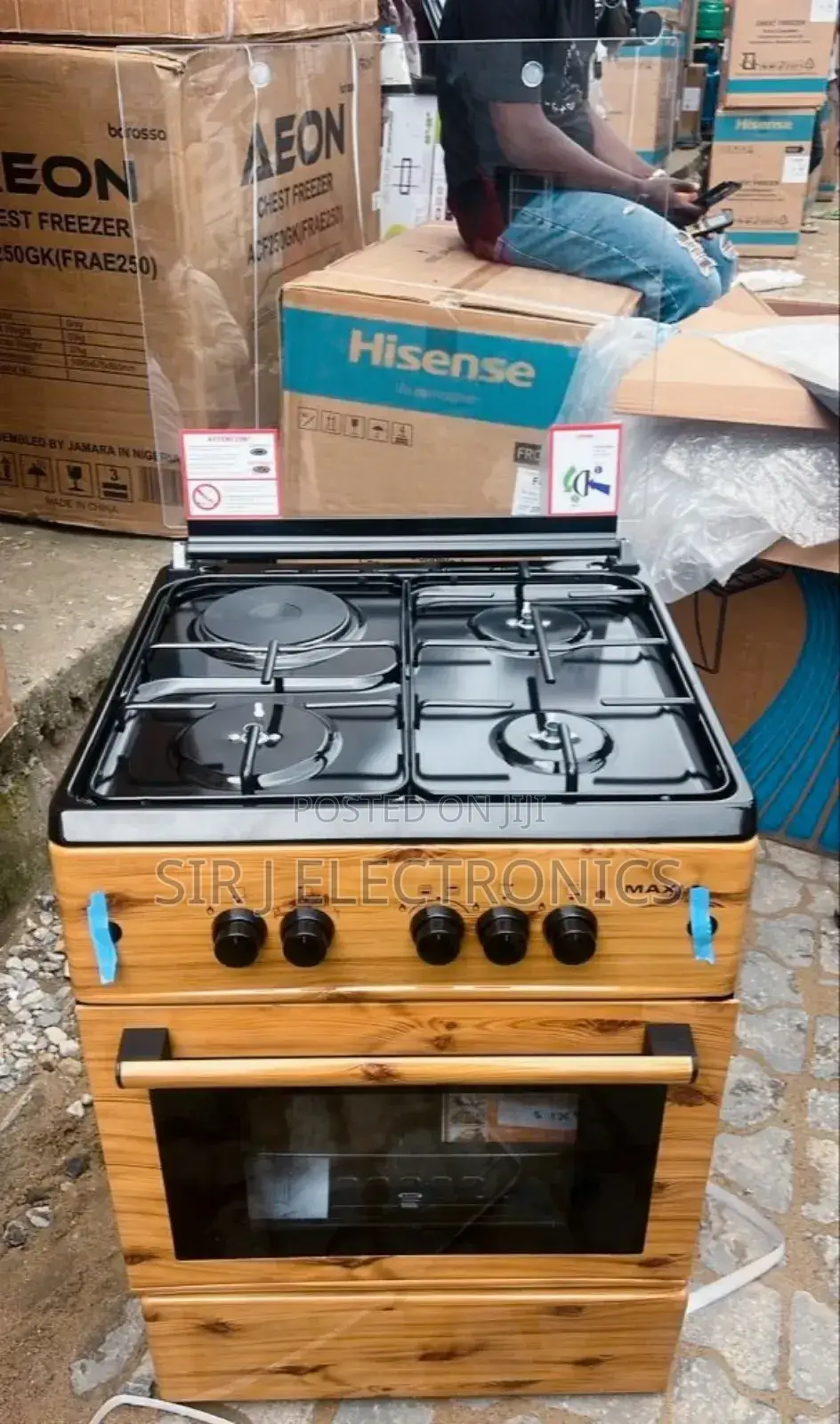 Maxi Wooden (3 Gas, 1 Electric) Standing Gas Cooker & Oven for sale ...