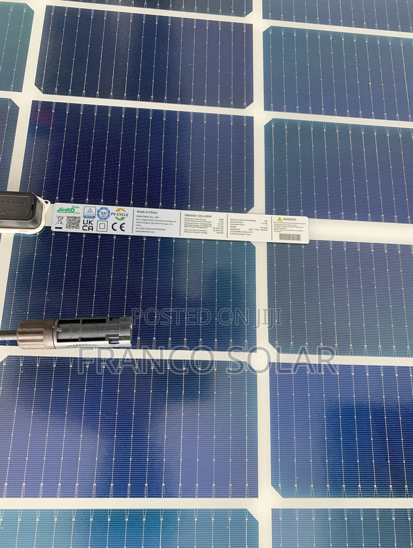 Original Jinko 680w Solar Panels Bificial High Efficiency in Central ...