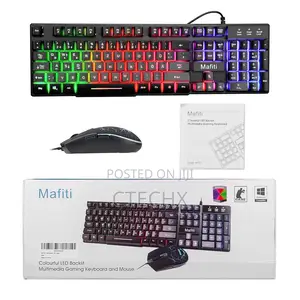 Mafiti Keyboard And Mouse Set, Rainbow Colours For Gaming And Office in ...