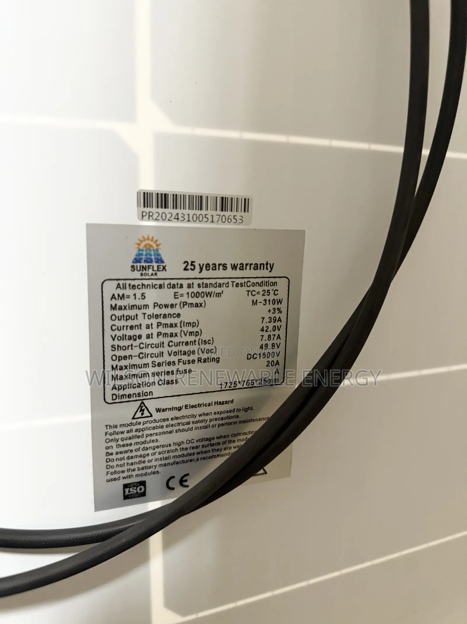 310w Sunflex Mono Solar Panel for sale - WILSON RENEWABLE ENERGY Price ...