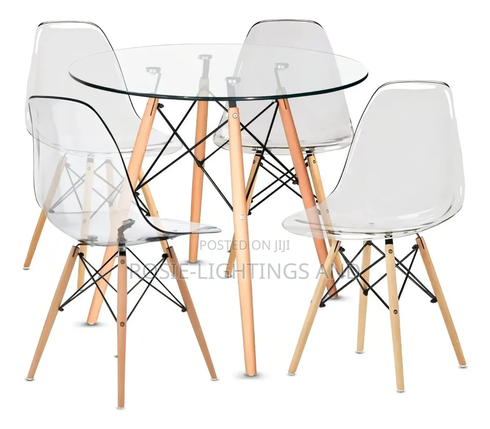 Modern Dining Room Tempered Glass 4 Eames Chairs in Ikeja - Furniture ...