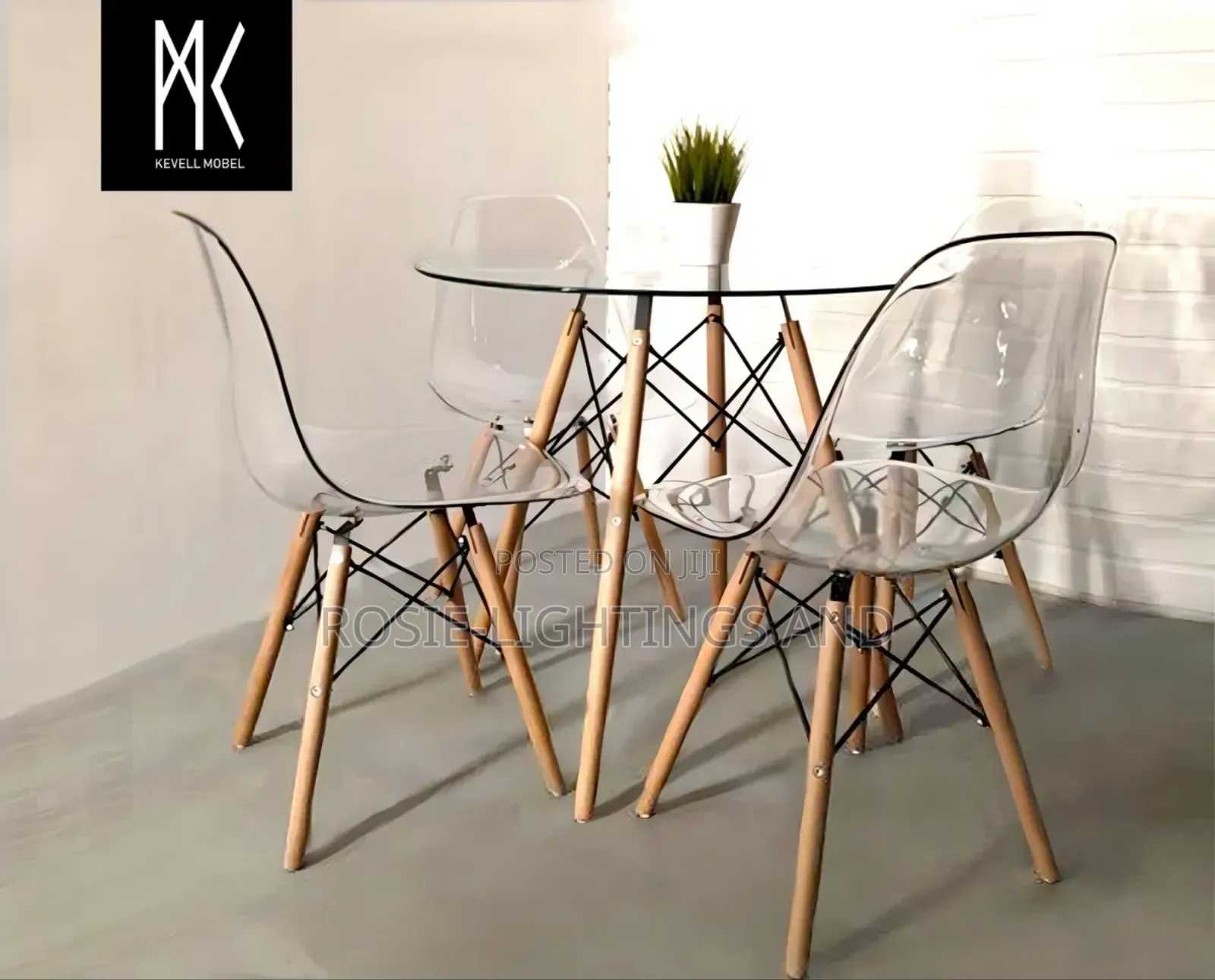 Modern Dining Room Tempered Glass 4 Eames Chairs in Ikeja - Furniture ...