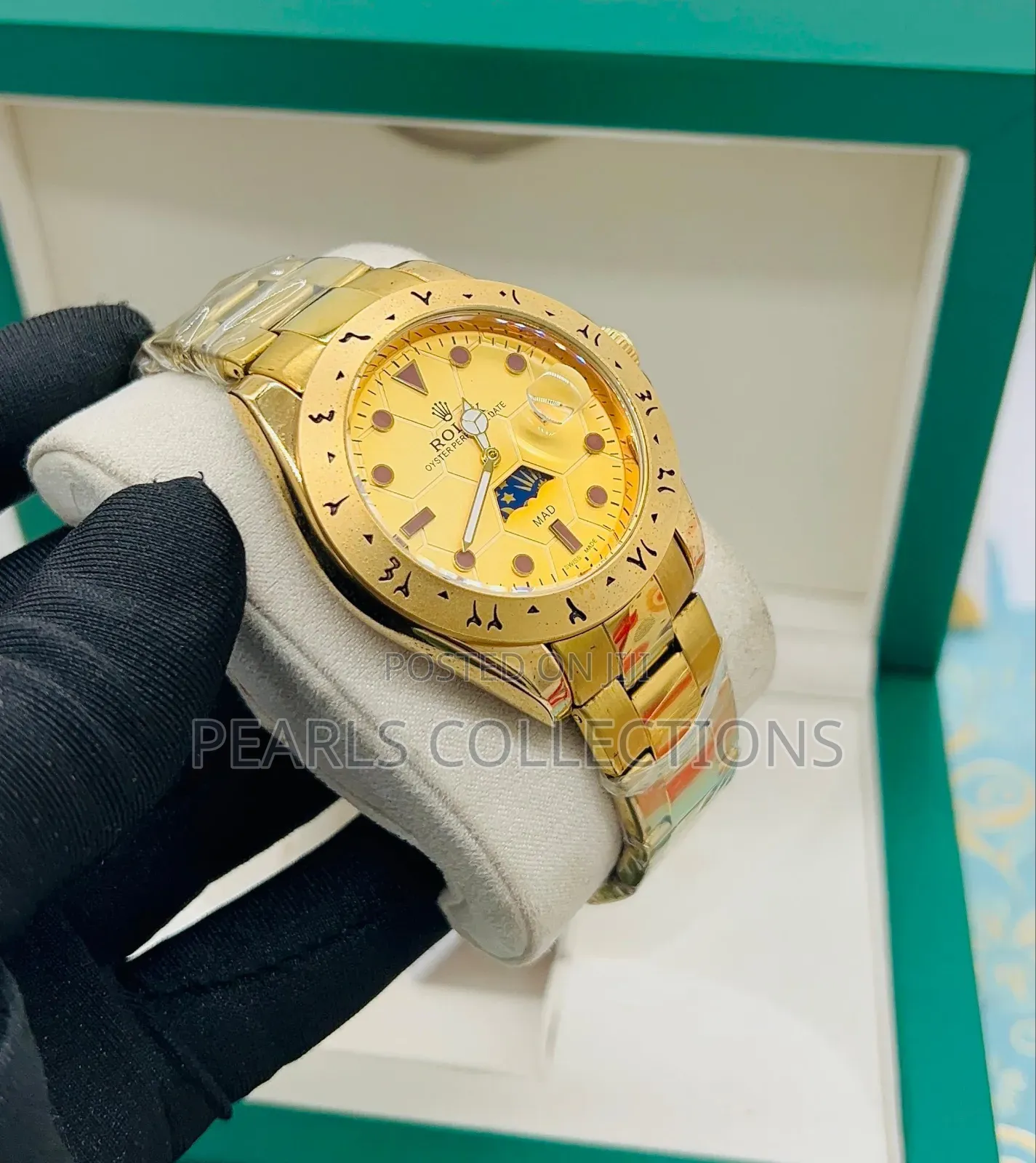Gold Face Rolex Chain Watch for sale - Pearls Collections Price: ₦ ...