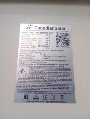 580w Mono Solar Canadian Panel Available Stock in Benin City ...