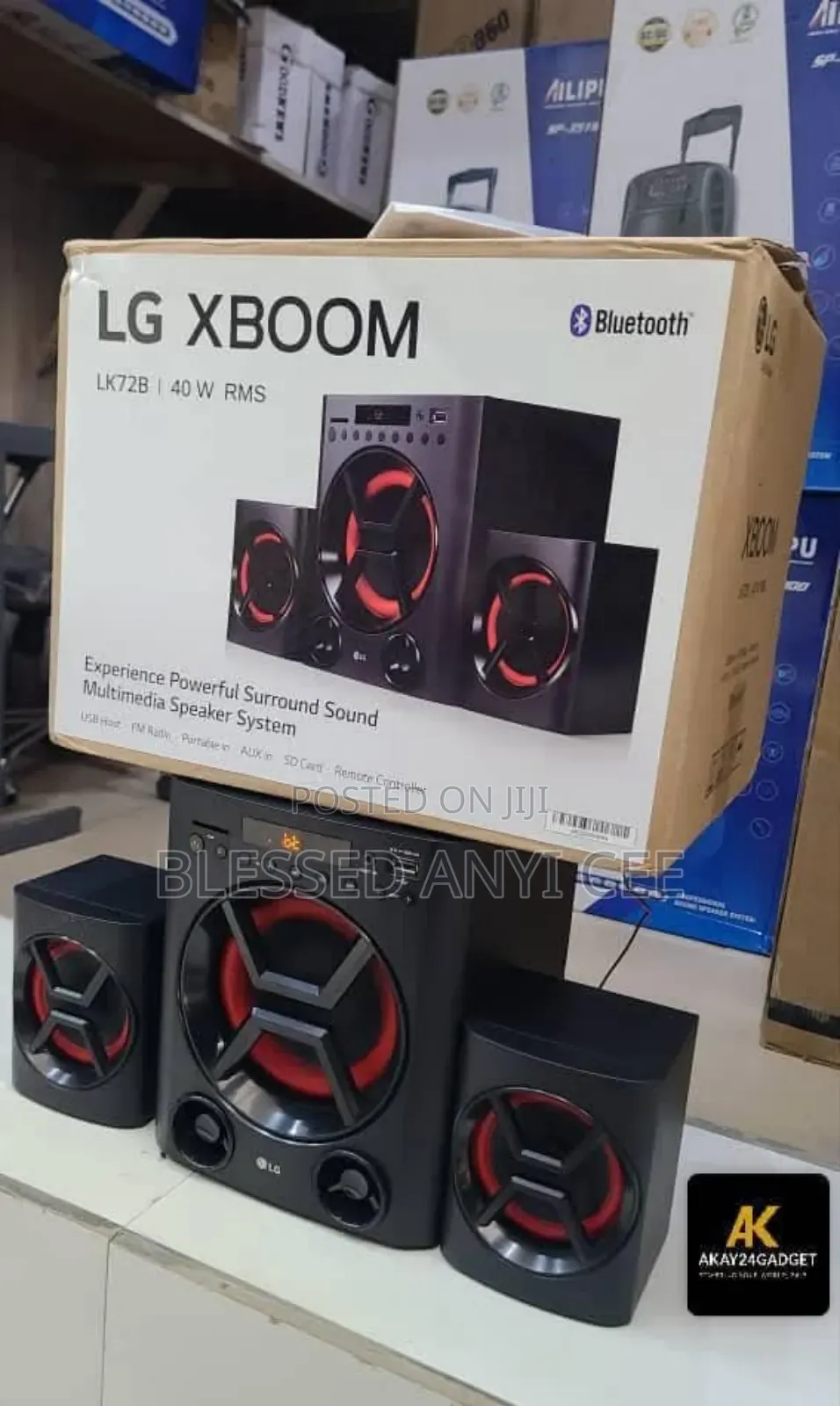 New Lg Xboom Sound System (40w) Lk72b Bluetooth Usb Powerful Sound in ...