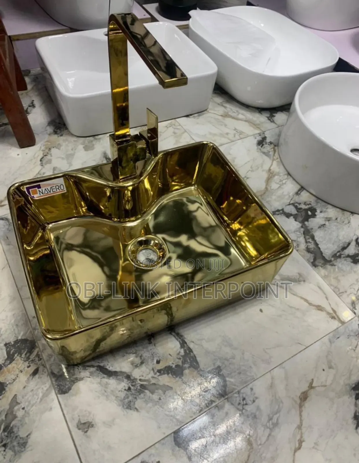 Gold Countertop Basin With Gold Mixer in Orile - Plumbing & Water ...