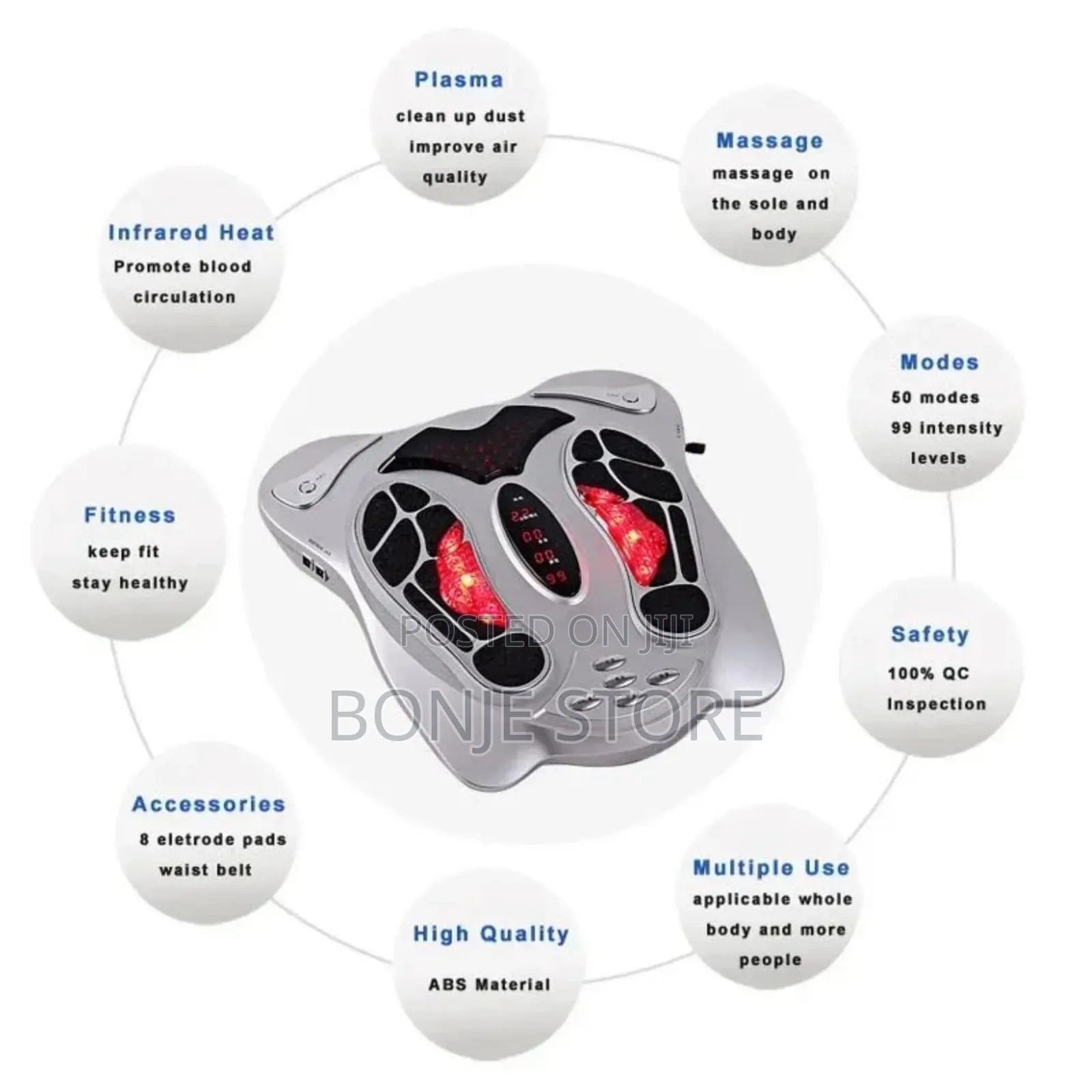 Electric Foot Massager Infrared Heat Low Frequency Blood Circulation in ...