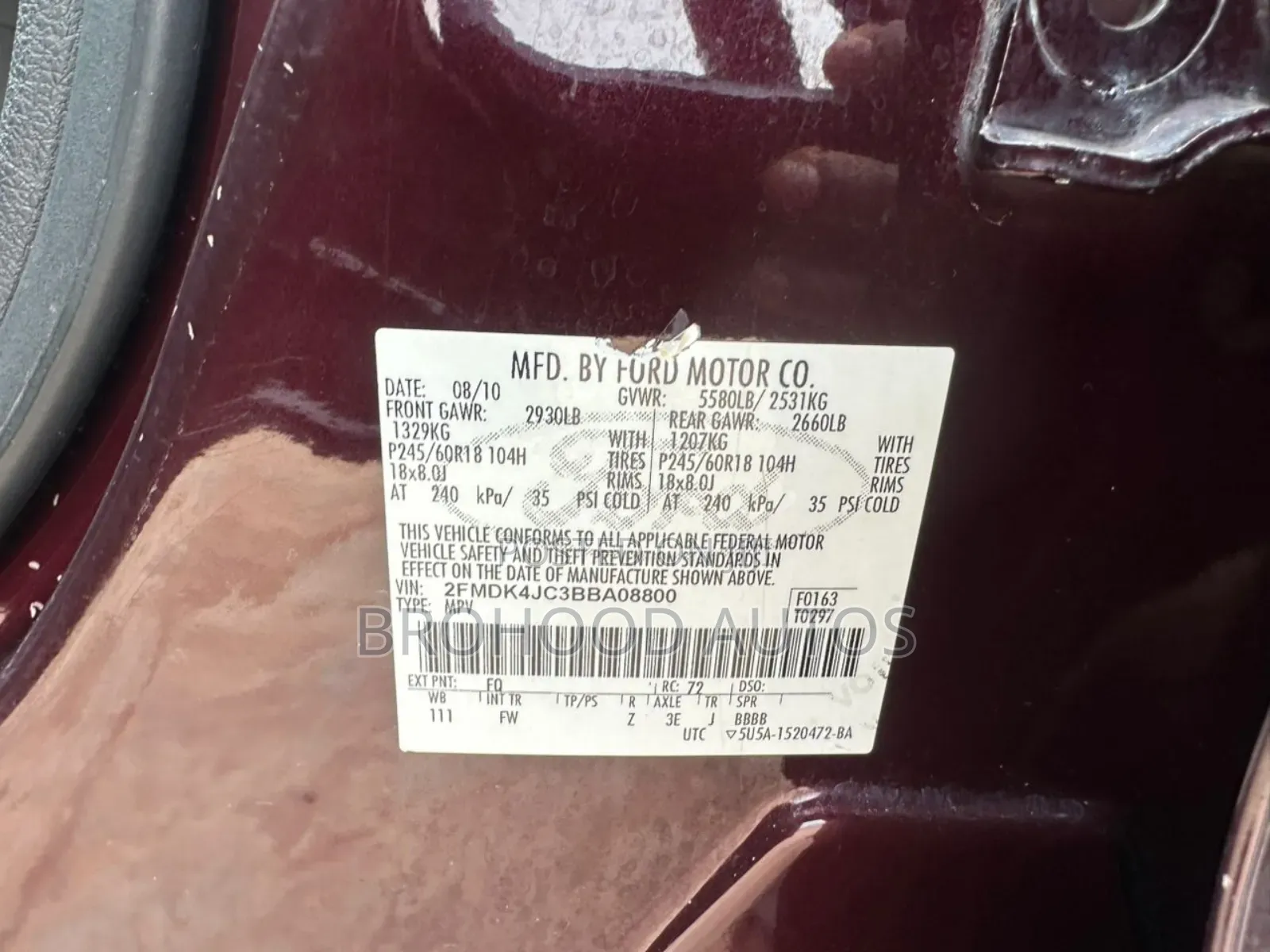 Ford Edge SEL 4dr FWD (3.5L 6cyl 6A) 2011 Burgundy in Alimosho - Cars ...