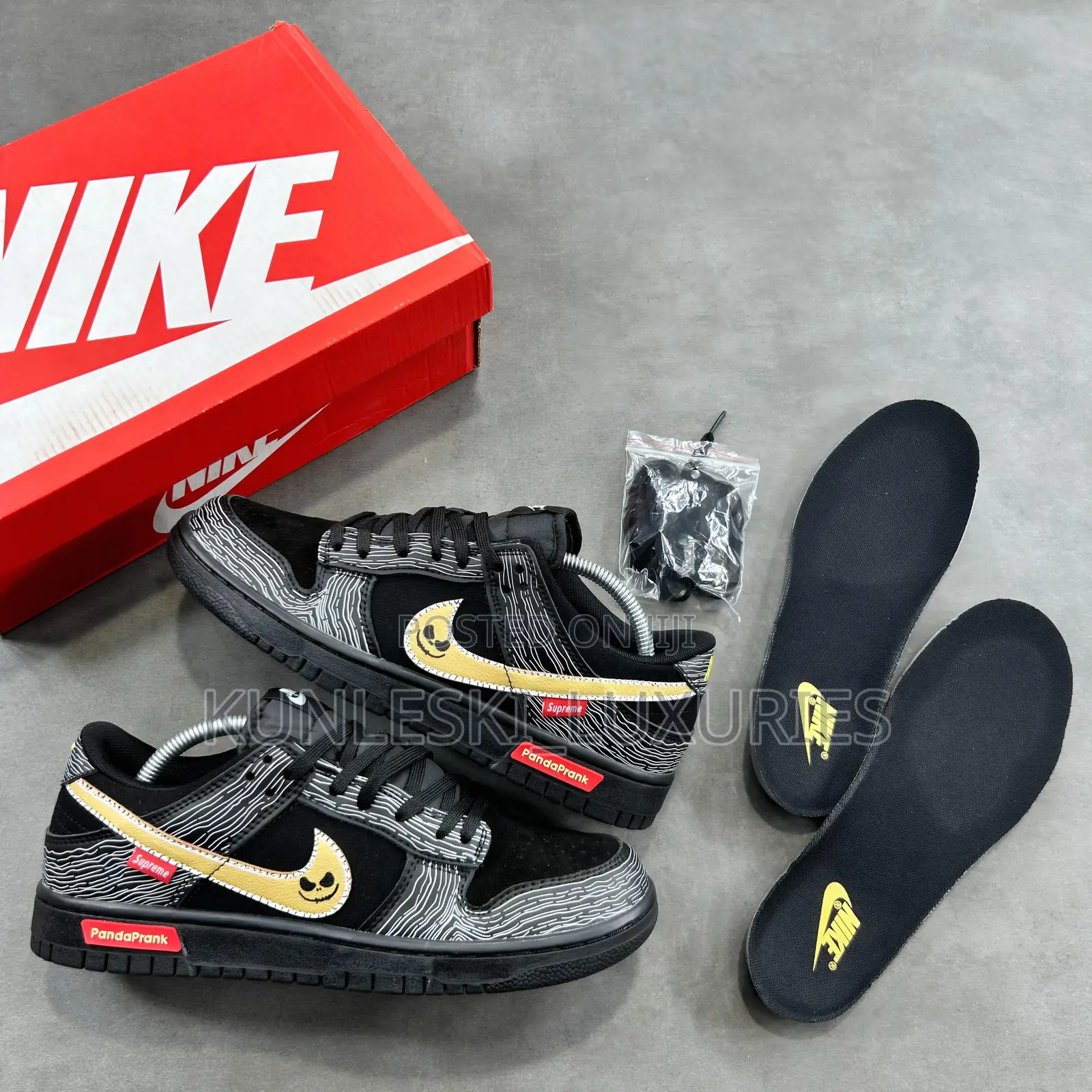 Original Supreme X Nike Sb Dunk Low Panda Prank Black Sneakers in Lagos ...