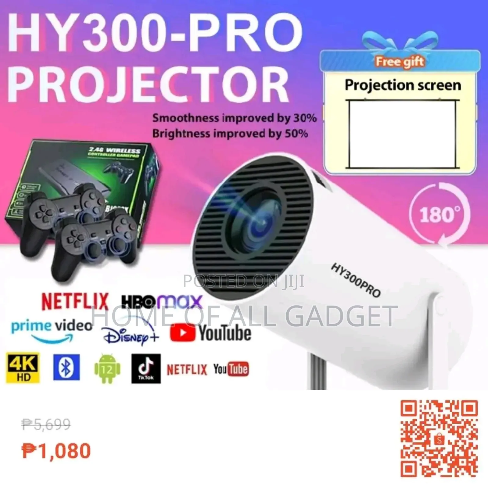 Smart Projector Android 13. Hy300 Pro Cinema Projector – Stunning in ...
