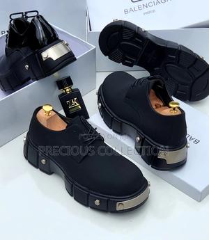 Balenciaga Lace Up Round Face Leather Shoe in Ojo - Shoes, Precious ...