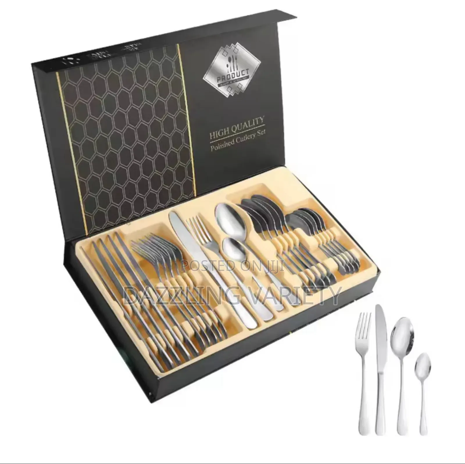 24pcs Silver Cutlery Stainless Steel Set With Gift Box in Lagos Island ...