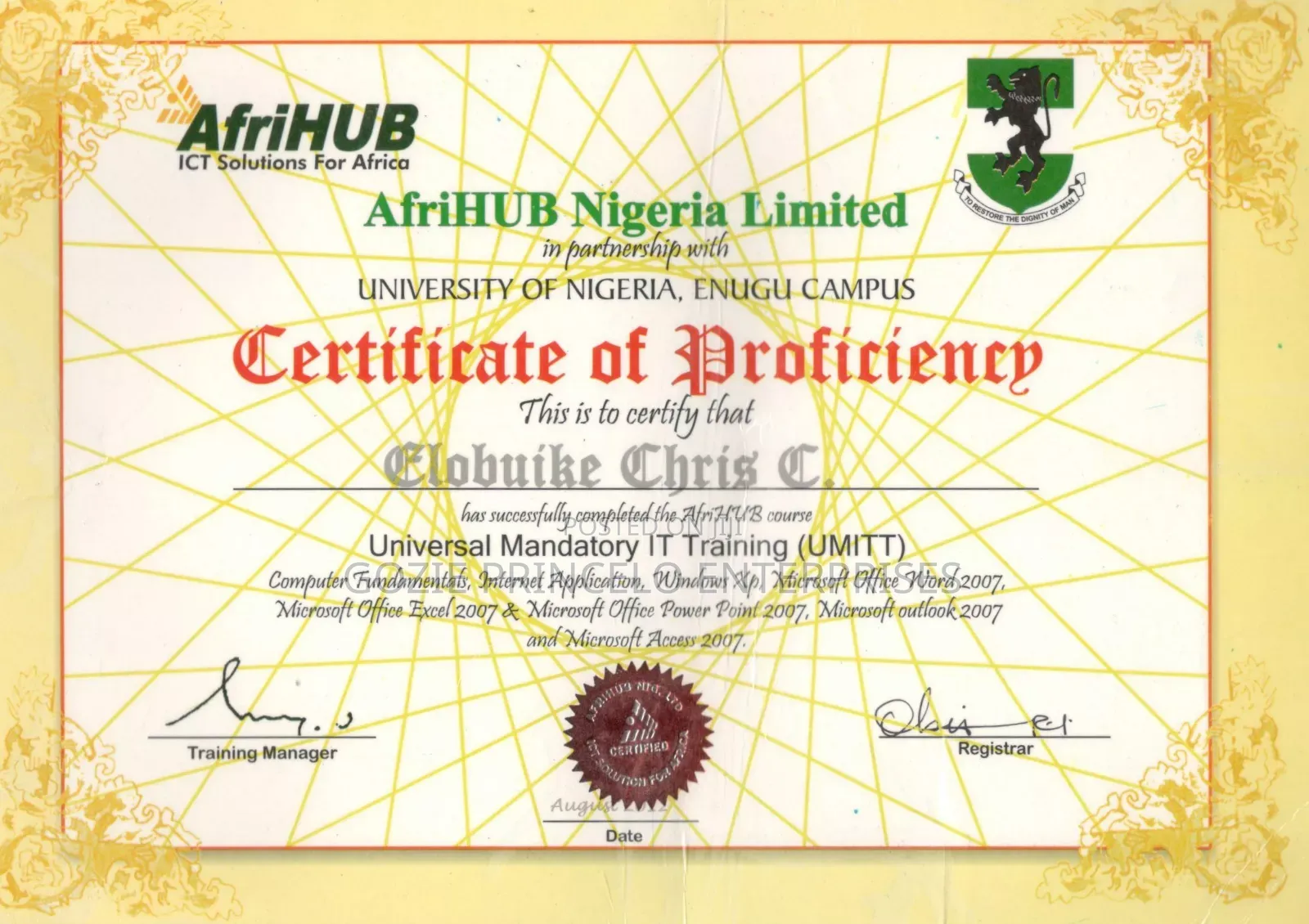 Business Enterprise Certification and Computer Proficiency Certificate in Lagos Island (Eko ...