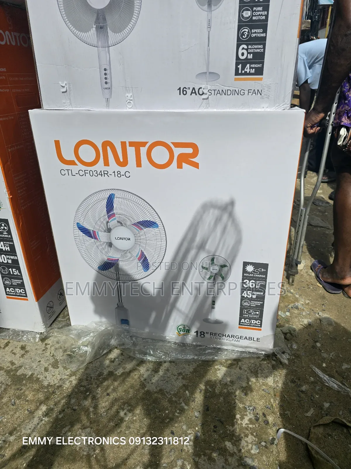 18inch Standing Fan Lontor Rechargeable 36h Long Last in Ojo - Home ...