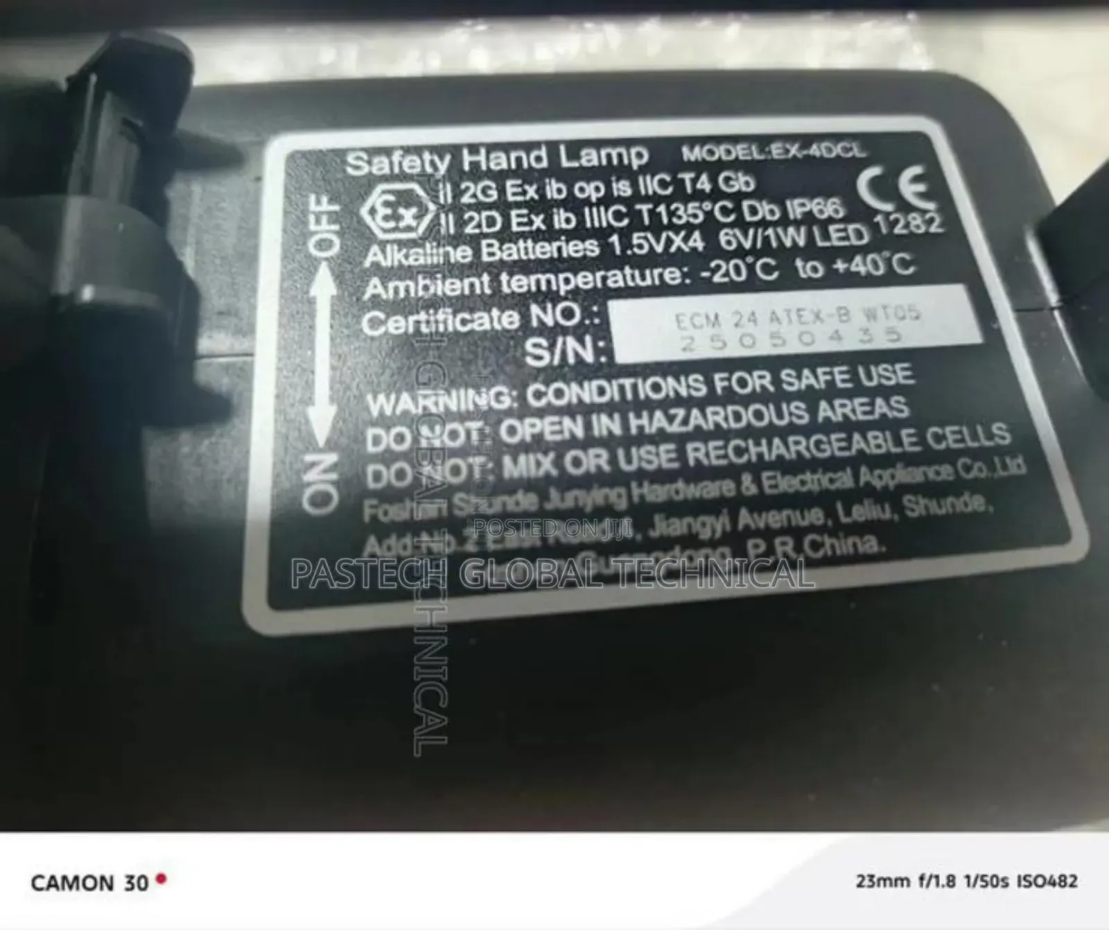 Centurion Intrinsically Safe Safety Hand Lamp (Model:Ex-4dcl) in Port ...