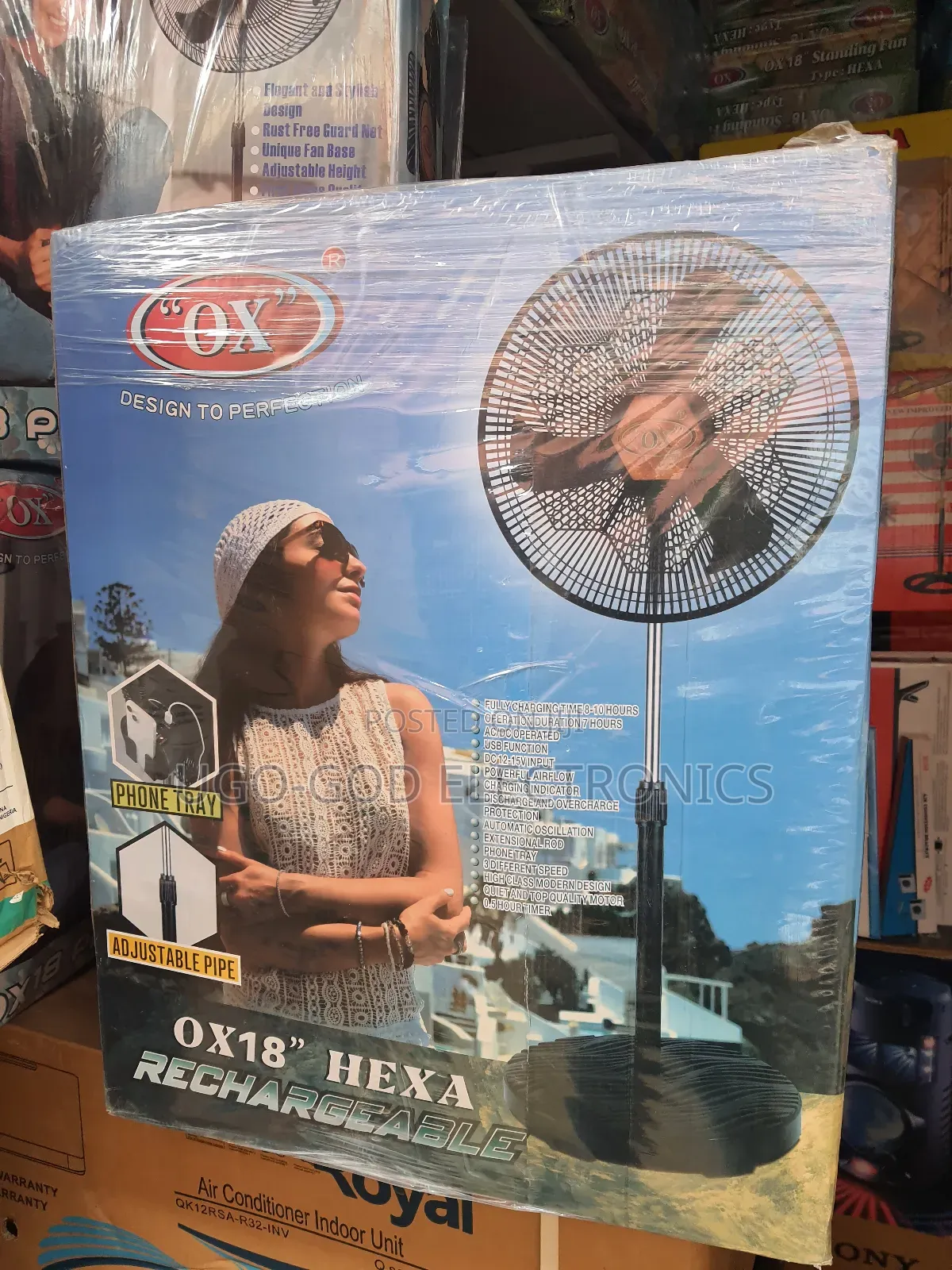 Ox 18 Hexa Rechargeable Standing Fan in Ojo - Home Appliances, Ugo-god ...