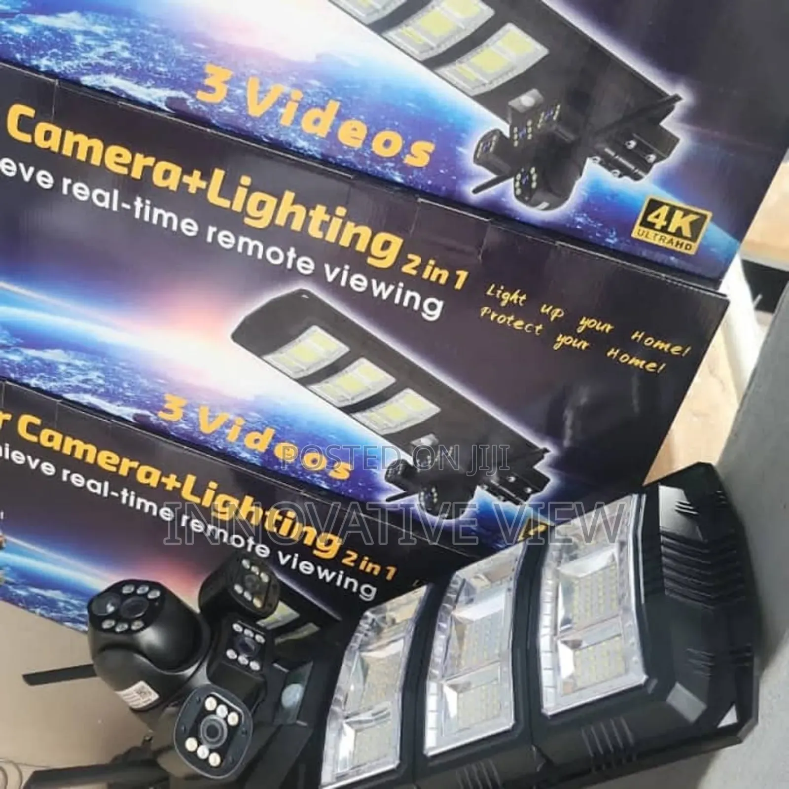 Three Lens CCTV Security Street Light 4g CCTV Camera in Central ...
