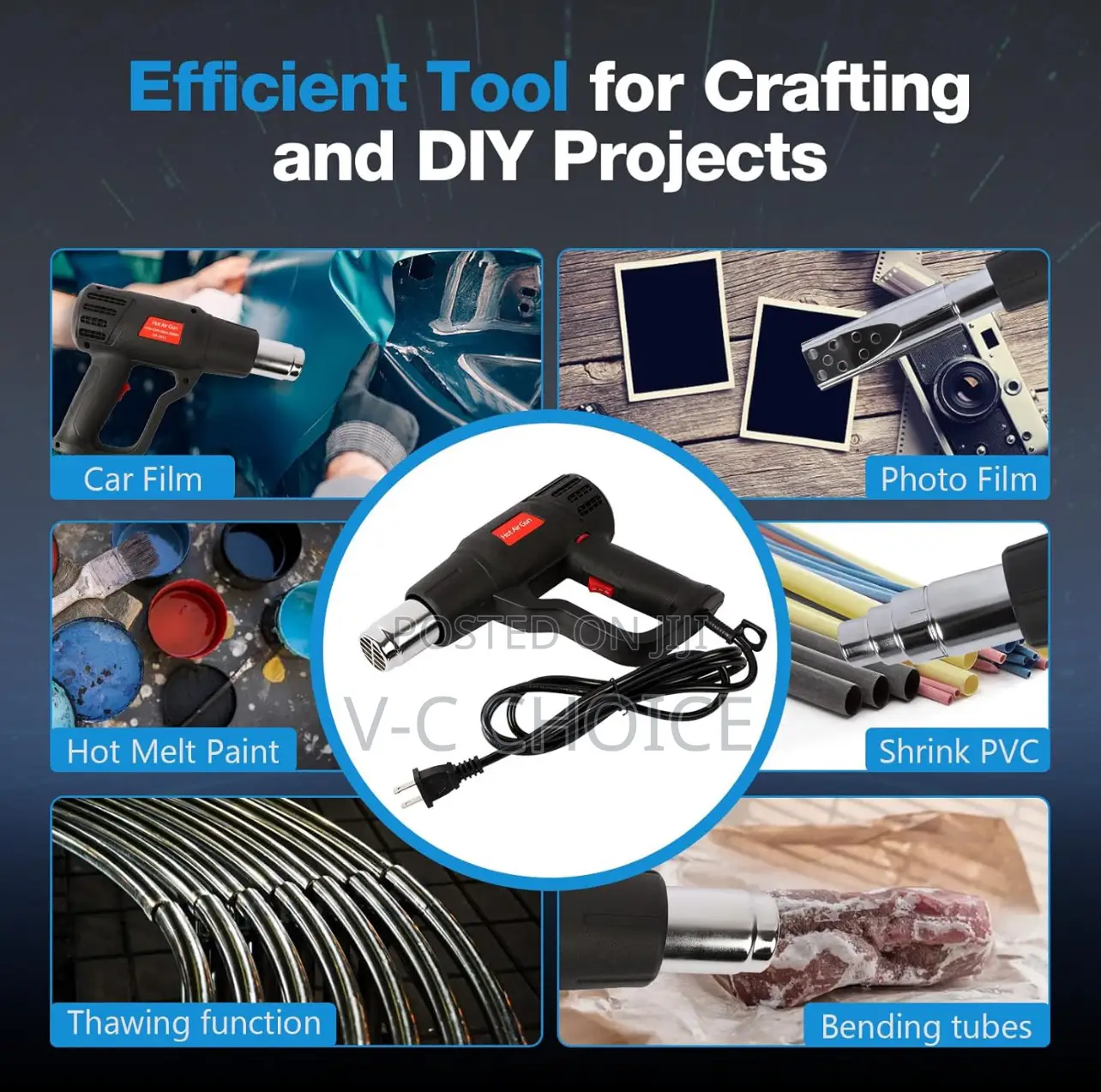 Fast Heating Hot Air Gun With 4 Nozzles, 2-temp Control, Heat Gun in ...