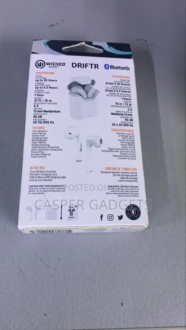Wicked Audio Driftr White in Ikeja - Headphones, Casper Gadgets | Jiji.ng