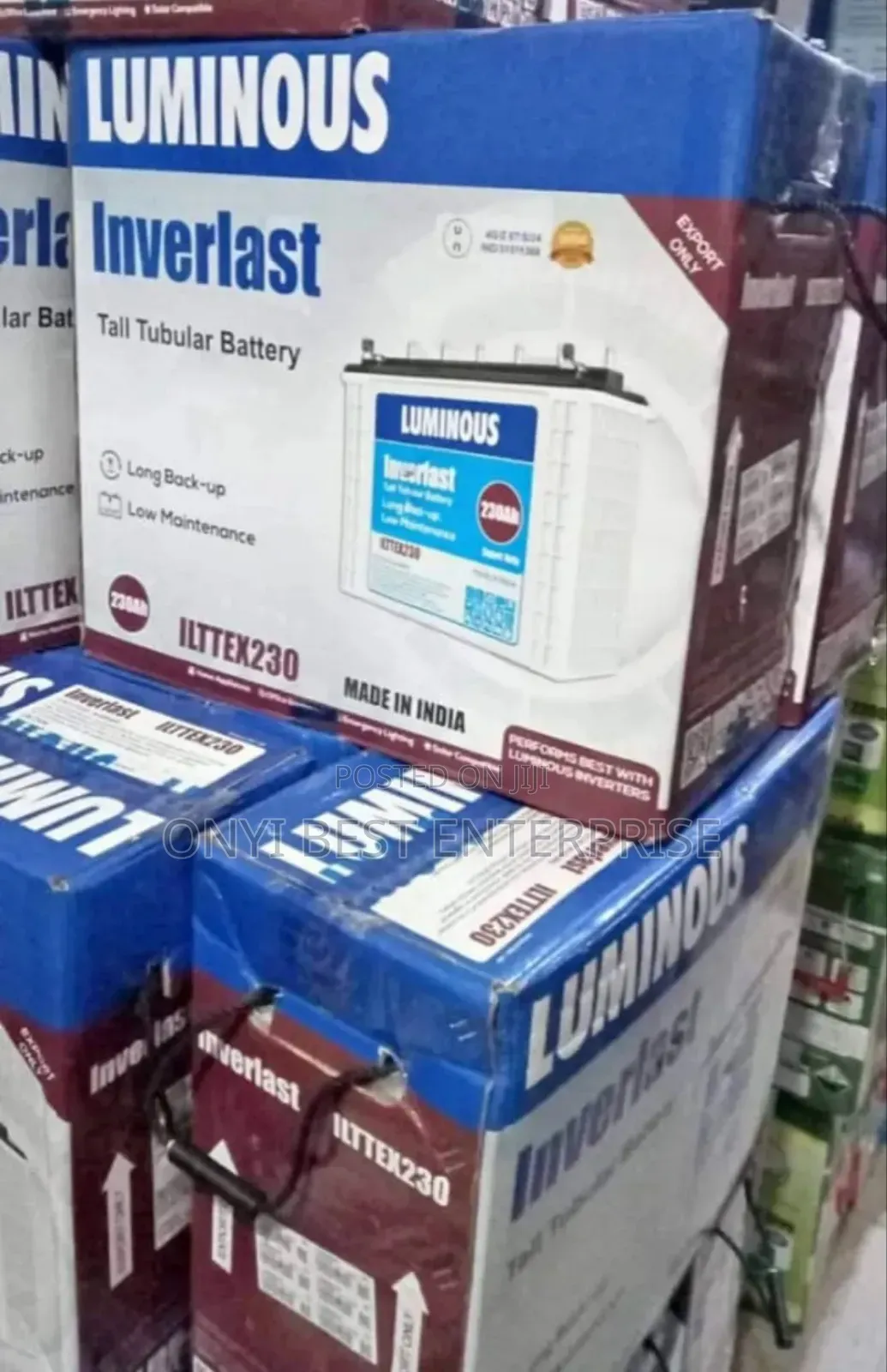 Luminous Inverlast Tubular Battery 230ah-12v in Port-Harcourt - Solar ...