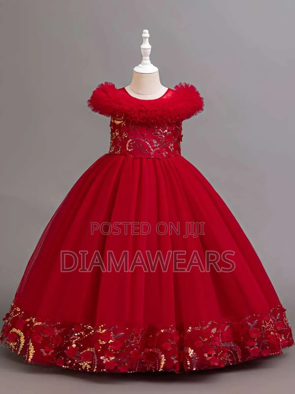 Wine Red Princess Fluffy Ceremonial Ball Gown in Surulere - Children's ...