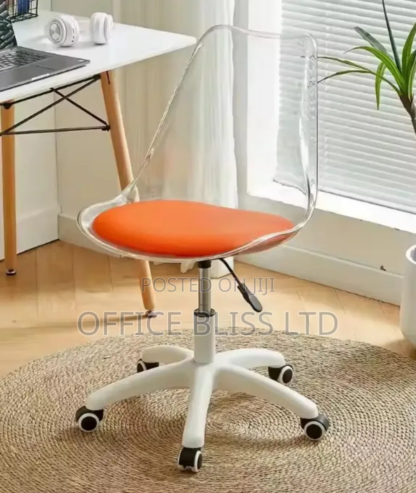 Home Studio Acrylic Transparent Office Chair ( Orange Seat) in Surulere ...