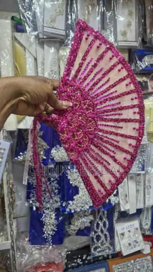 Beaded Pink Hand Fan in Lagos Island (Eko) - Wedding Wear & Accessories ...